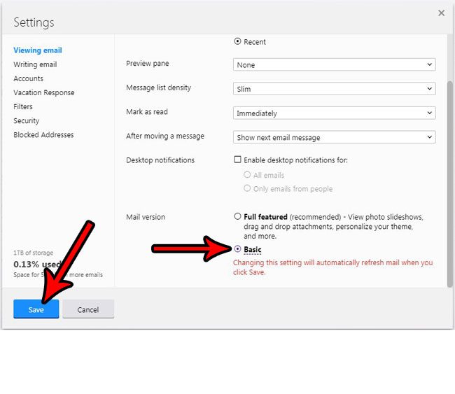 如何在Yahoo Mail中的Full Prain和Basic模式之间切换 - 极客世界